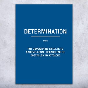 Determination Definition Wall Art Bold | Poster, Canvas or Framed ...