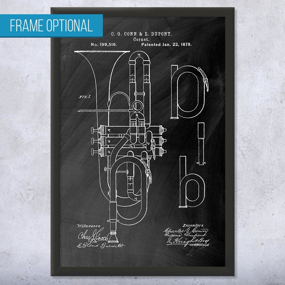 Cornet Poster Print Jazz Fan Gift Cornet Wall Art Cornet | Etsy