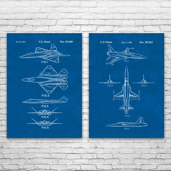 Military Fighter Jet Blue Print - Etsy