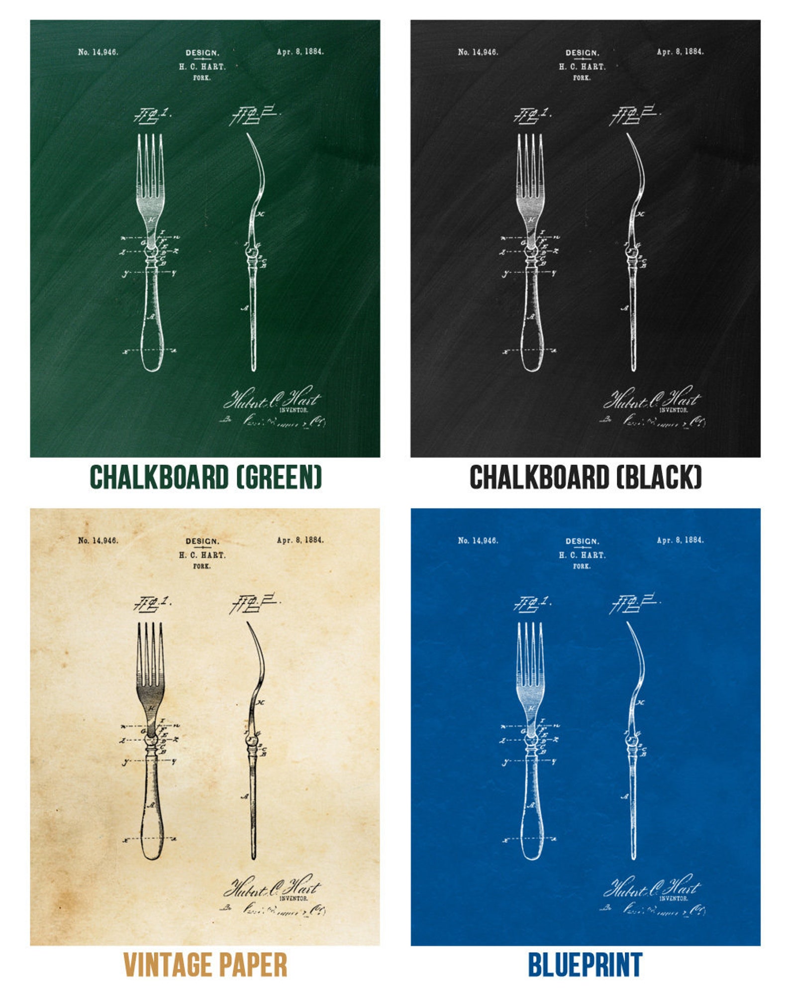 Fork Poster Print Kitchenware Art Culinary Gifts Kitchen - Etsy