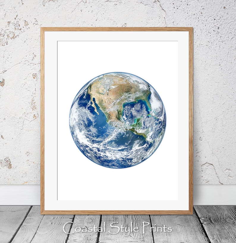 Earth Print Planet Earth Astronomy Print Earth Wall Art | Etsy