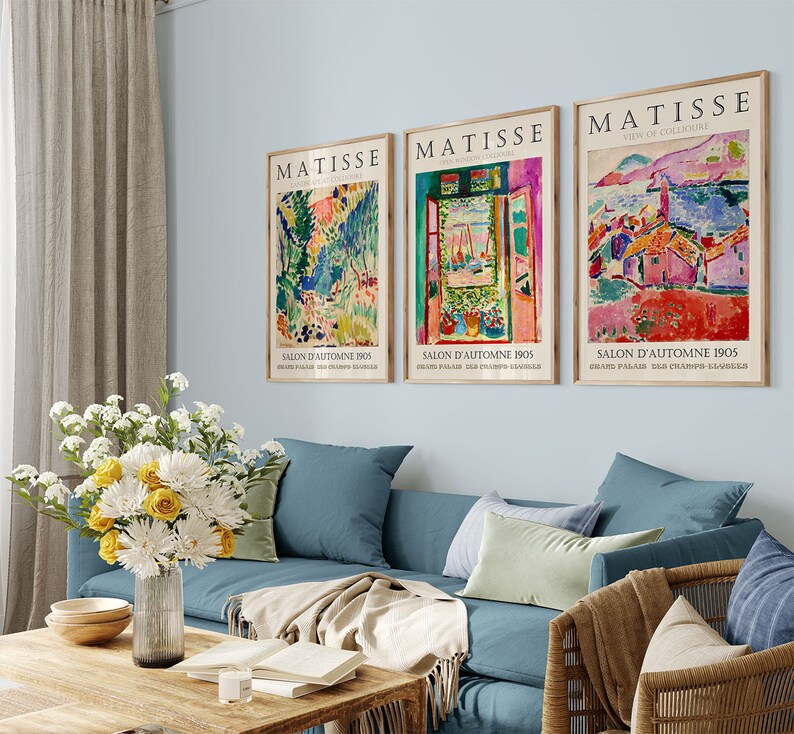 Matisse Print, Henri Matisse Print Set of 3, Colorful Wall Art, Mid ...