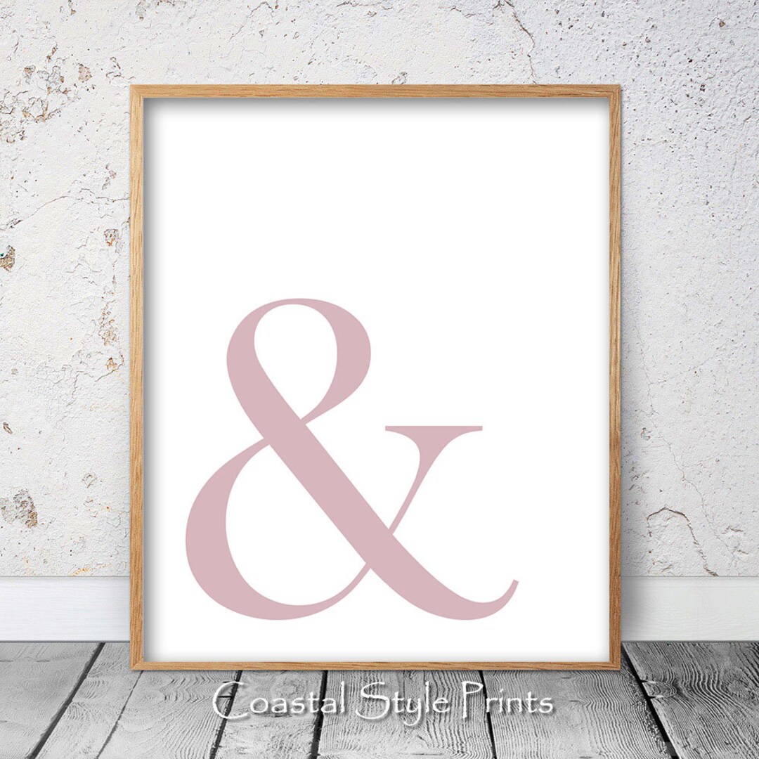 Blush Pink Girls Print Ampersand Typography Printable Girls Print ...