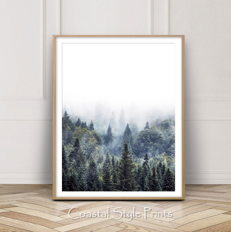 Forest Print Wall Decorprintable Artlandscape Printwall - Etsy
