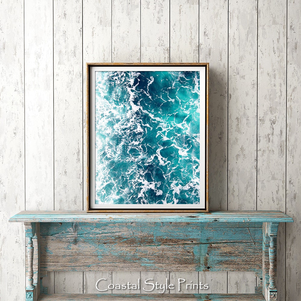 Turquoise Ocean Print Waves Art Print Ocean Digital - Etsy