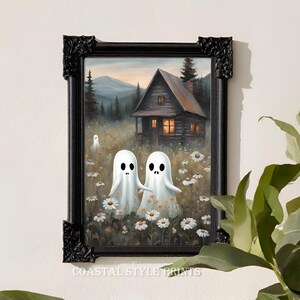 Halloween Cute Ghosts Digital Print, Printable Halloween Wall Art ...