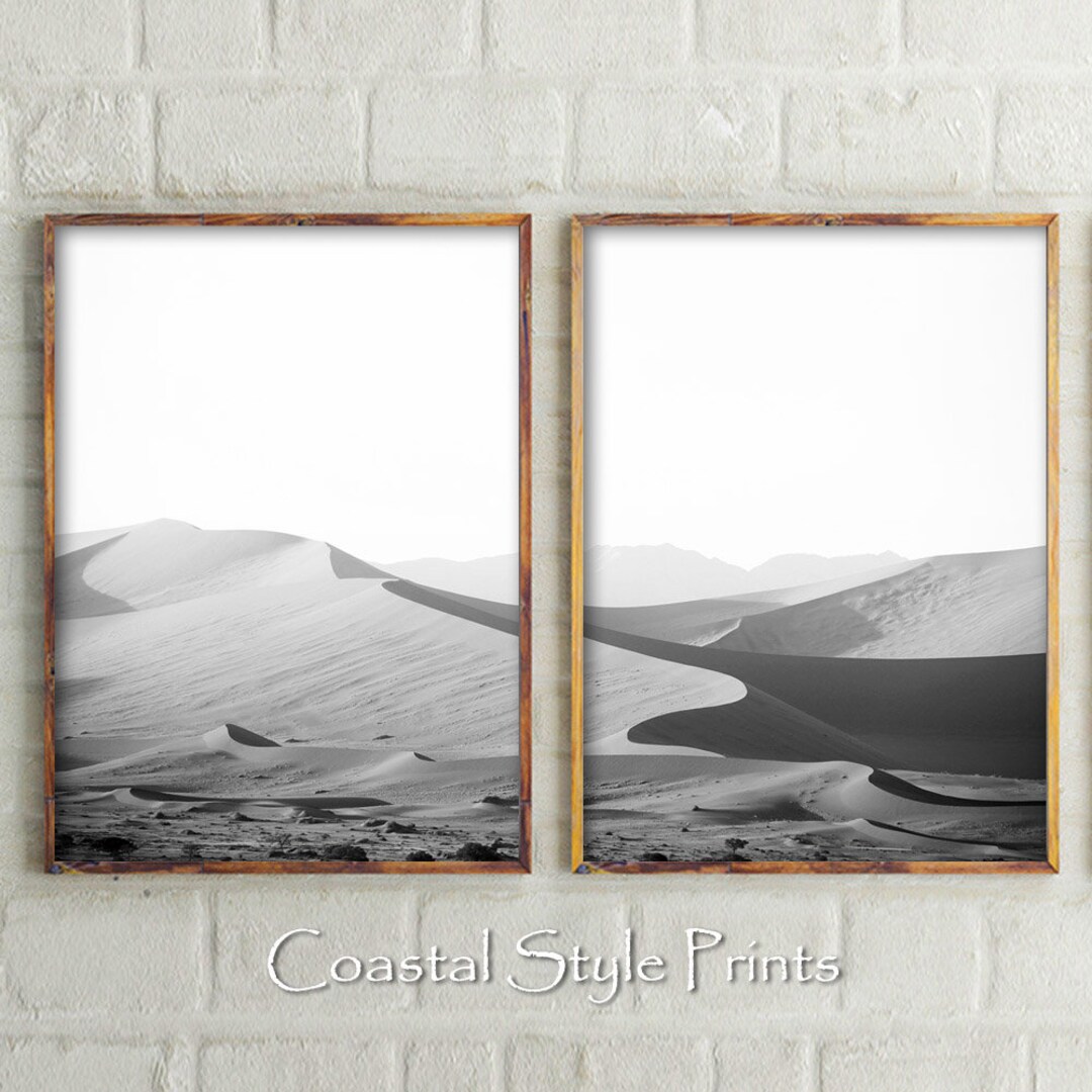 Black and White Photography, Sandy Desert Prints, Desert Print Set ...