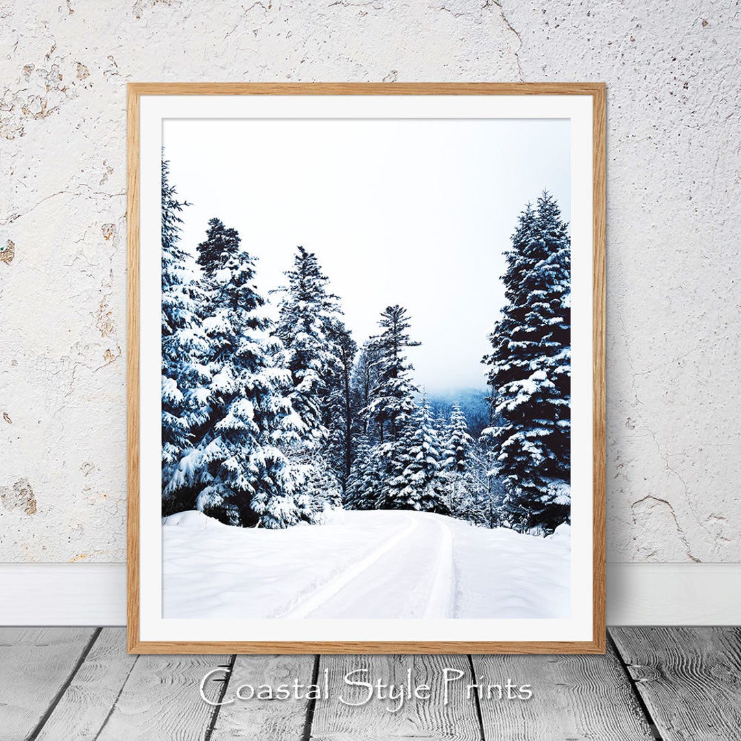 Snow Print, Winter Print, Snow Photography, Christmas Print, Forest ...