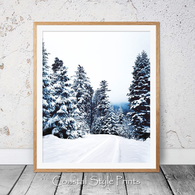 Snow Print, Winter Print, Snow Photography, Christmas Print, Forest ...