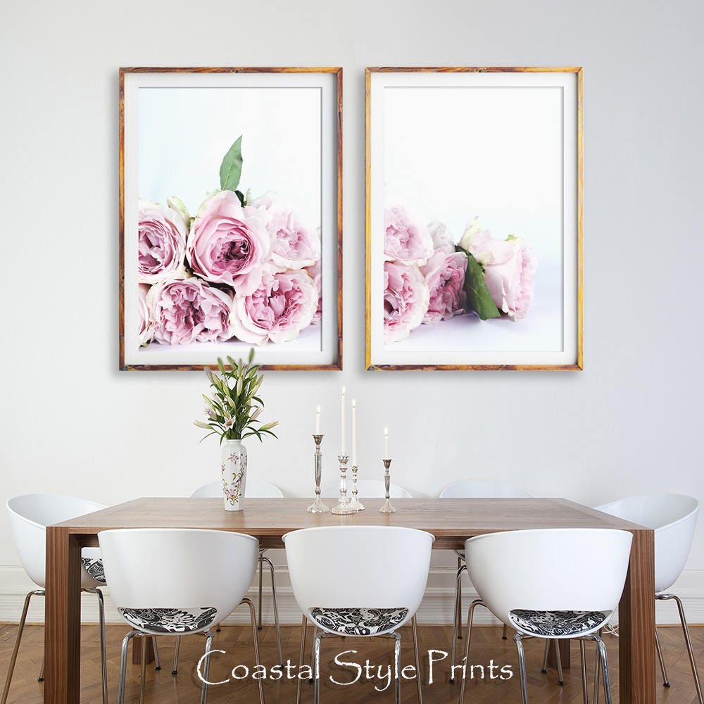Set of 2 Floral Prints Pink Peonies Print Peony Wall Art - Etsy