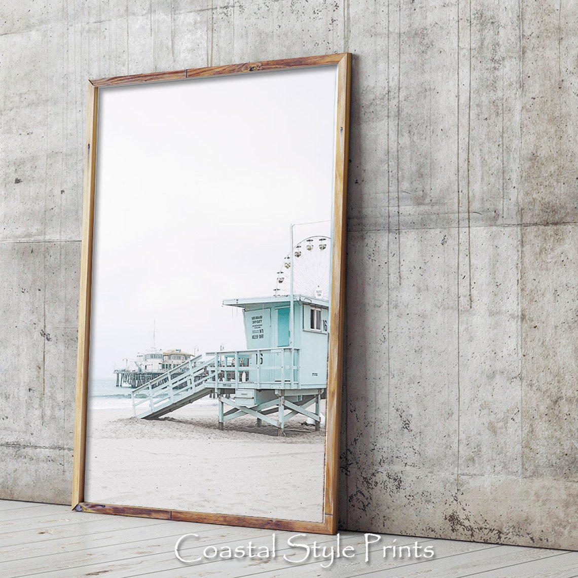 Aqua Lifeguard Tower Print,wall Decor,digital Download,beach Wall Art ...