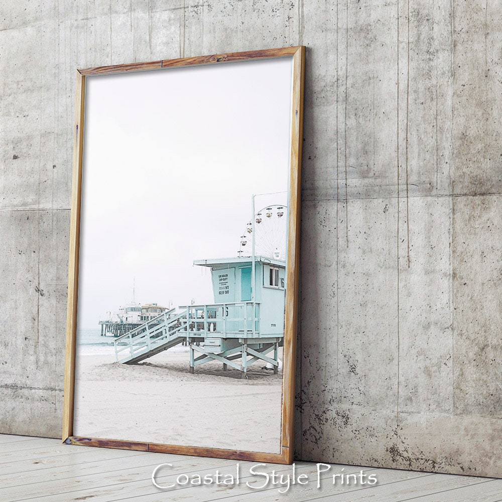 Aqua Lifeguard Tower Print,wall Decor,digital Download,beach Wall Art ...