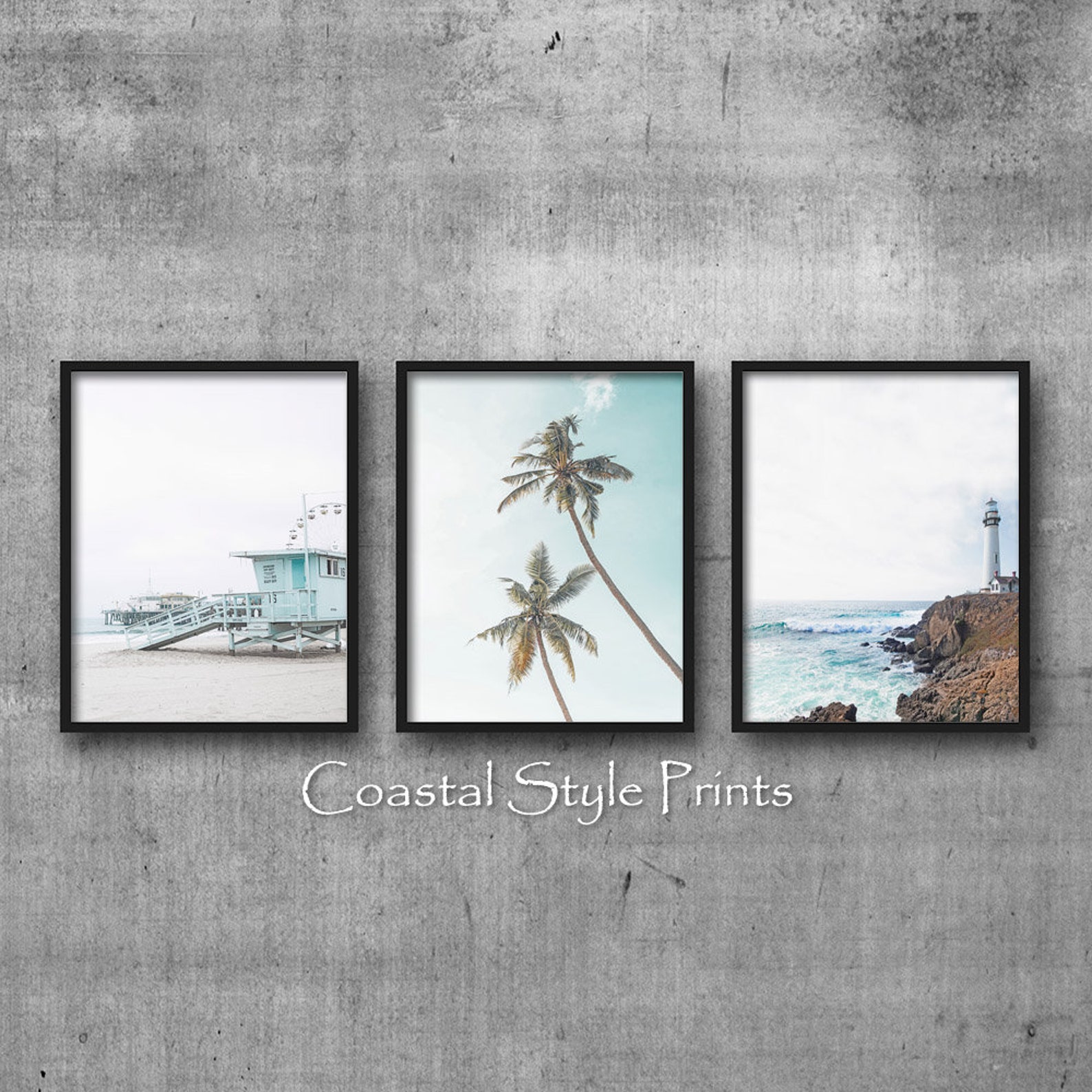 Coastal Print Setset of 3 Printsbeach Wall Artprint - Etsy