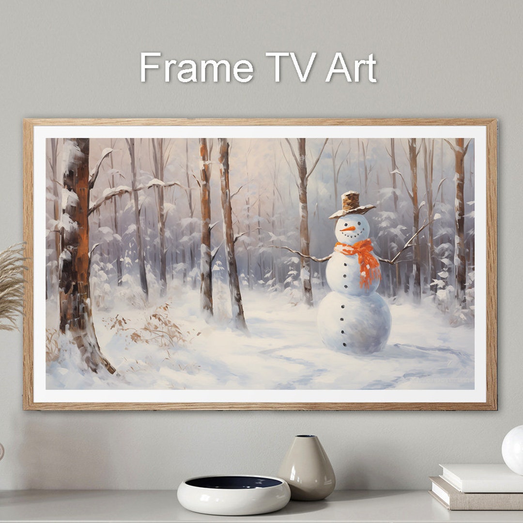 Christmas Snowman Frame TV Art, Samsung Frame TV Art, Winter TV Art ...