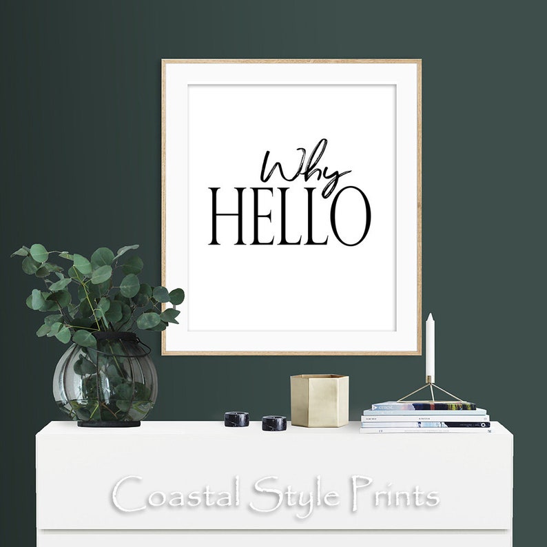 Why Hello Print Printable Typography Why Hello Quote | Etsy