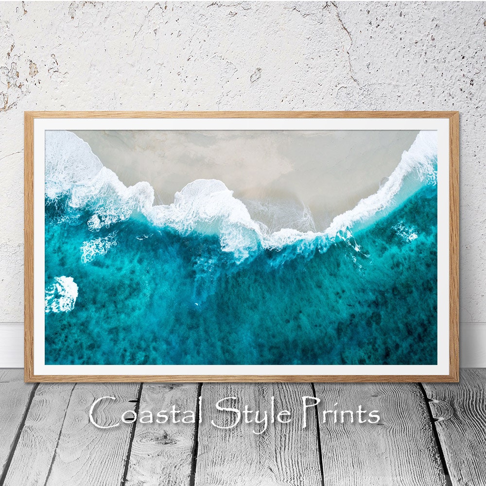 Beach Photography Wall Art Print Coastal Aerial Beach Print | Etsy
