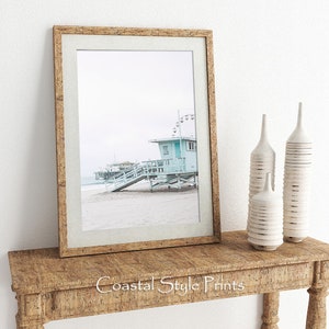 Aqua Lifeguard Tower Print,wall Decor,digital Download,beach Wall Art ...