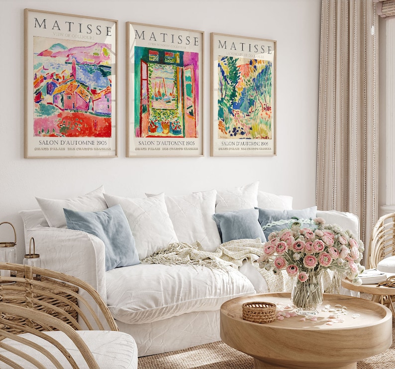 Matisse Print, Henri Matisse Print Set of 3, Colorful Wall Art, Mid ...