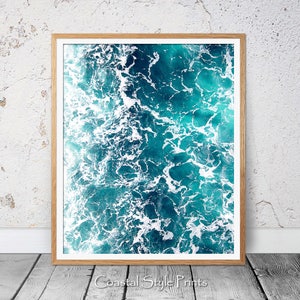 Turquoise Ocean Print, Waves, Art Print, Ocean, Digital Download, Sea ...