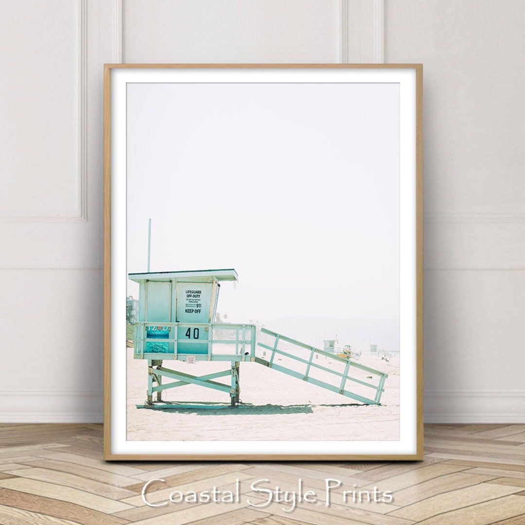 Lifeguard Tower Print, Beach Wall Decor,printable Art, Wall Art,aqua ...