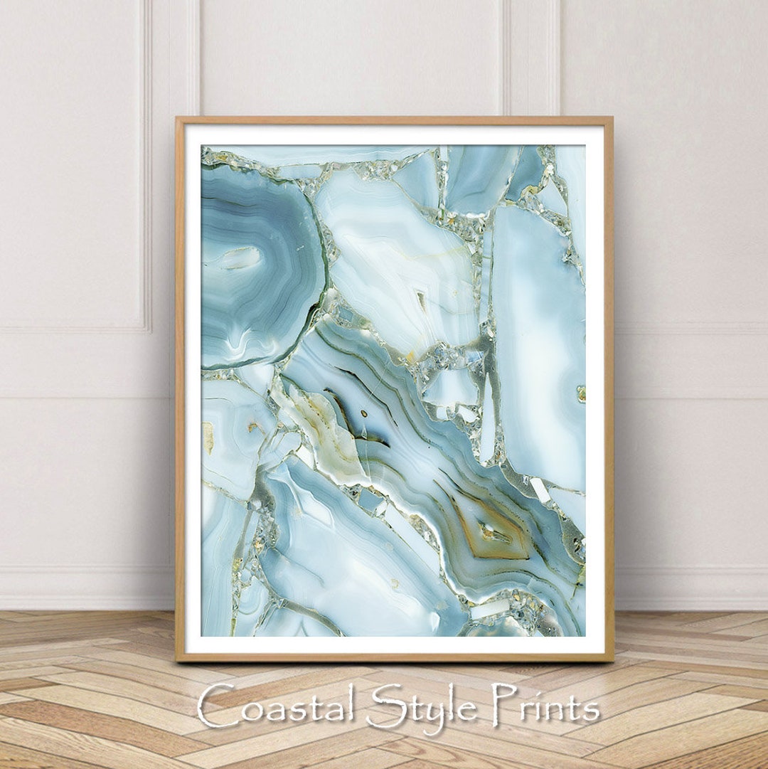 Aqua Geode Art, Printable Art, Abstract Print, Modern Wall Art ...