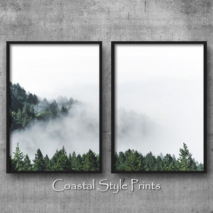 Set of 2 Forest Prints,green Forest Printable,forest Print,forest Wall ...