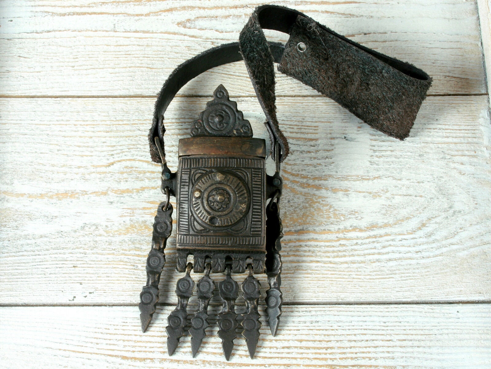 Antique style Persian Amulet Brass Engraved symbols talisman | Etsy