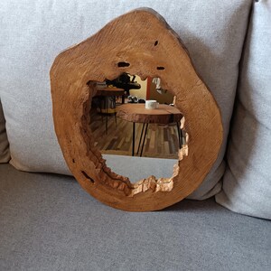 Tree Slice Wall Mirror Live Edge Wood Rustic Poplar Wood From a Tree ...