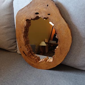 Tree Slice Wall Mirror Live Edge Wood Rustic Poplar Wood From a Tree ...