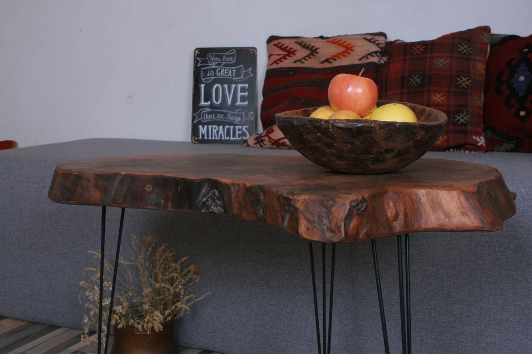 Coffee Table Masive Tree Slice Log Live Edge End Sofa Table Natural ...