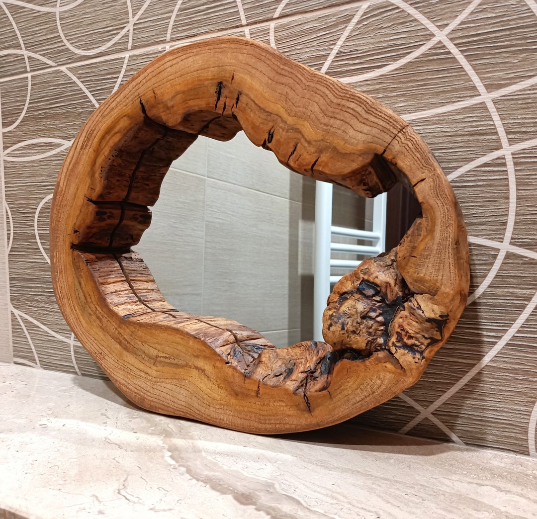 Tree Slice Log Mirror Live Edge Wood Rustic Elm Wood From a Tree Cross ...