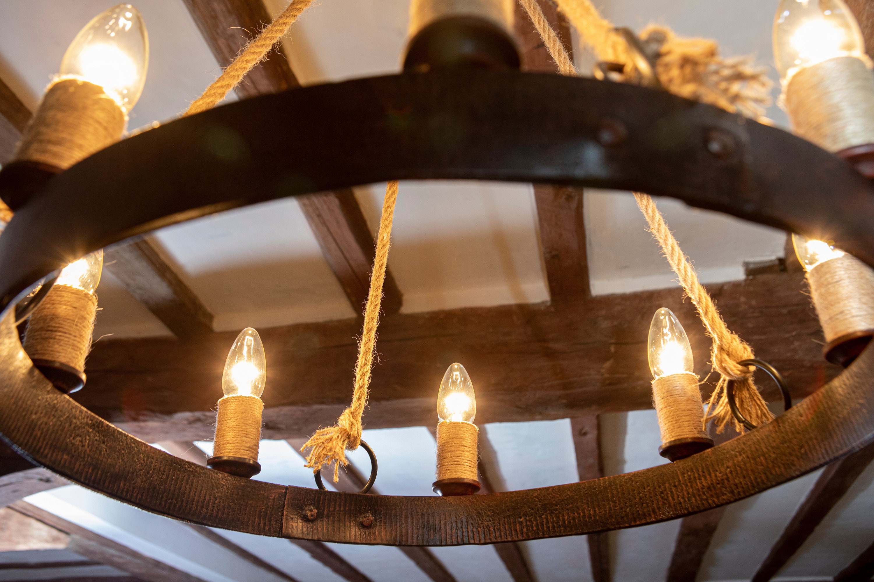 Wine Barrel Ring Chandelier Barrel Light Fixture Made From - Etsy