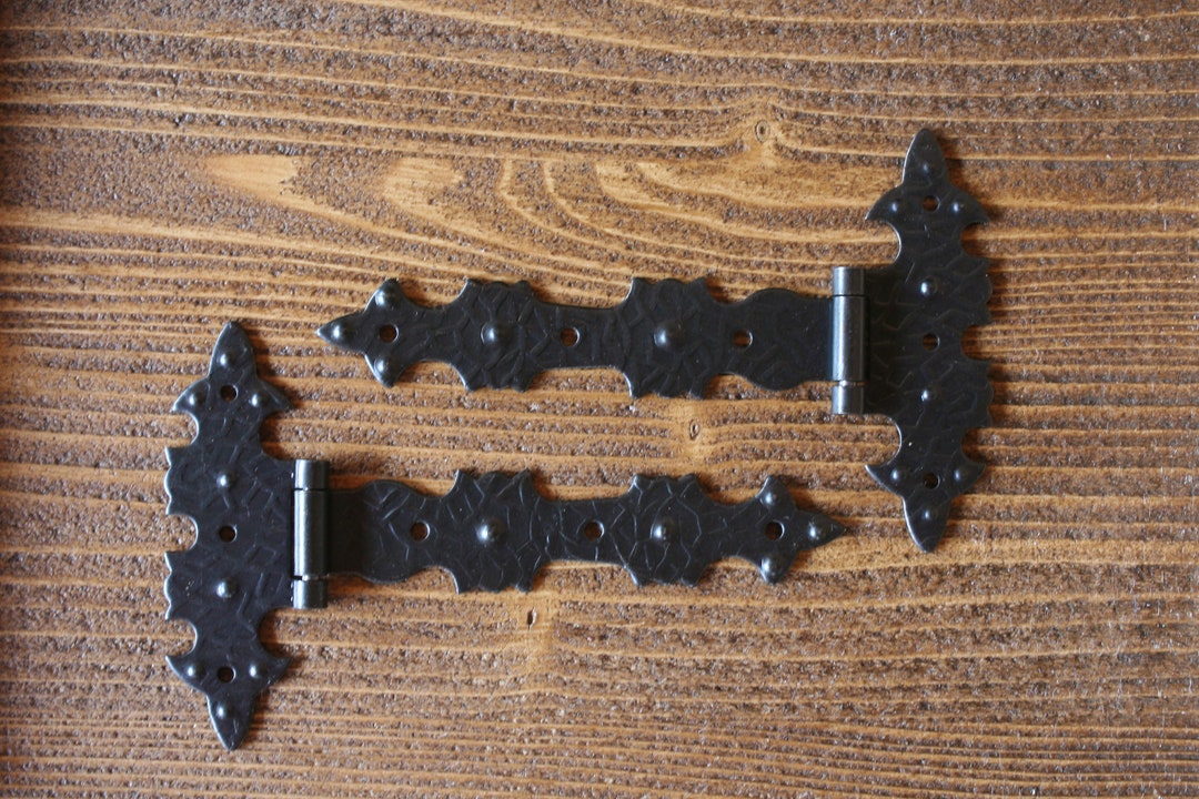 NEW 4 Pcs 100mm X 70mm Metal Hinges Black Color Antique Old Style ...