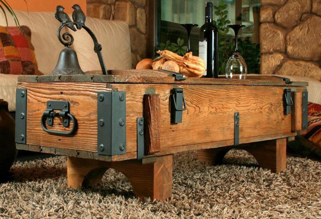 Wooden Chest Coffee Table,storage Table, Wooden Box,end Table, Living ...