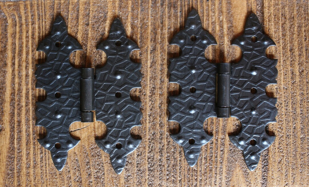 NEW 4 Pcs 3.8 Inc Х 2.5 Inc / 95mm X 65mm Metal Hinges Black Color ...