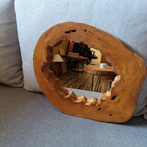 Tree Slice Wall Mirror Live Edge Wood Rustic Poplar Wood From a Tree ...