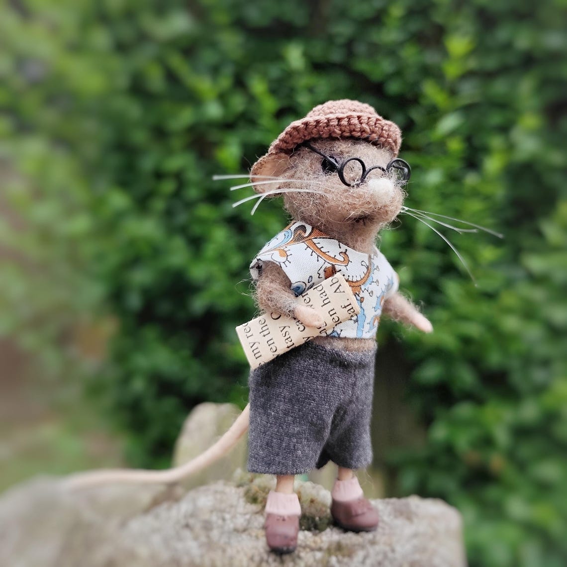 Needlefelted Mouse: OOAK Dapper Gentleman With Crochet Hat - Etsy