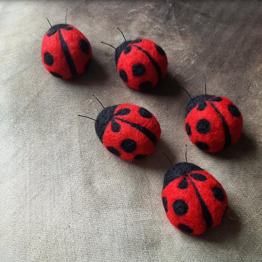 Ladybird, Needle Felted Ladybird, Insects, Gift for Gardener, Needle ...