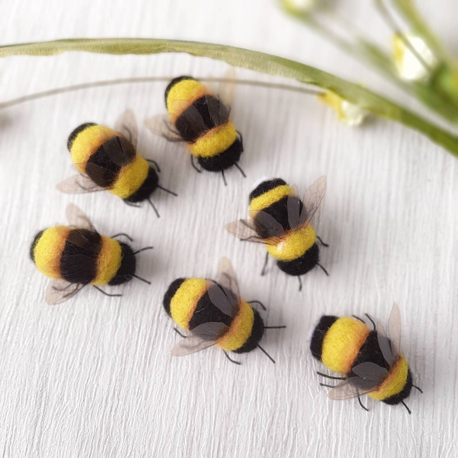 Needle felted bee bumble bee gift for gardener photo | Etsy