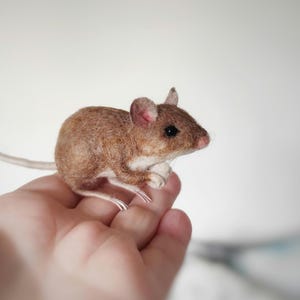 Needle Felted Field Mouse: Wool Miniature Woodland Animal Ornament - Etsy