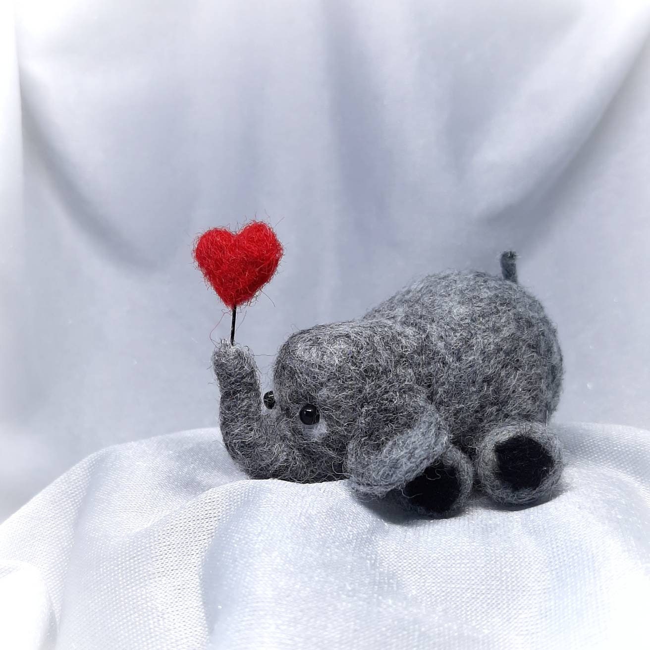 Needle Felted Minnie the Elephant ornament-handmade-felted ornament ...