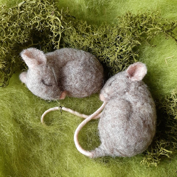 Needle Felted Sleeping Mouse...Custom order Art & Collectibles Fiber ...