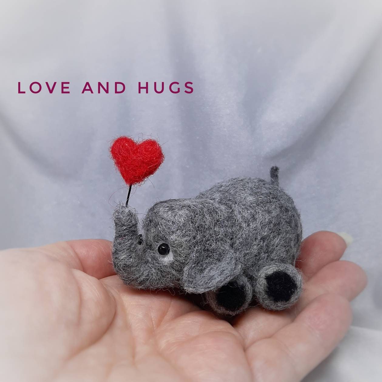 Needle Felted Minnie the Elephant ornament-handmade-felted ornament ...