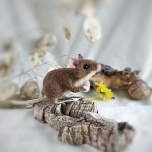 Needle Felted Field Mouse: Wool Miniature Woodland Animal Ornament - Etsy