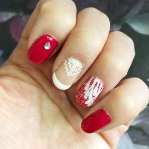 Hmong Nail Art Stamping Kit - Plate, Sleeve Protector, Stamper ...