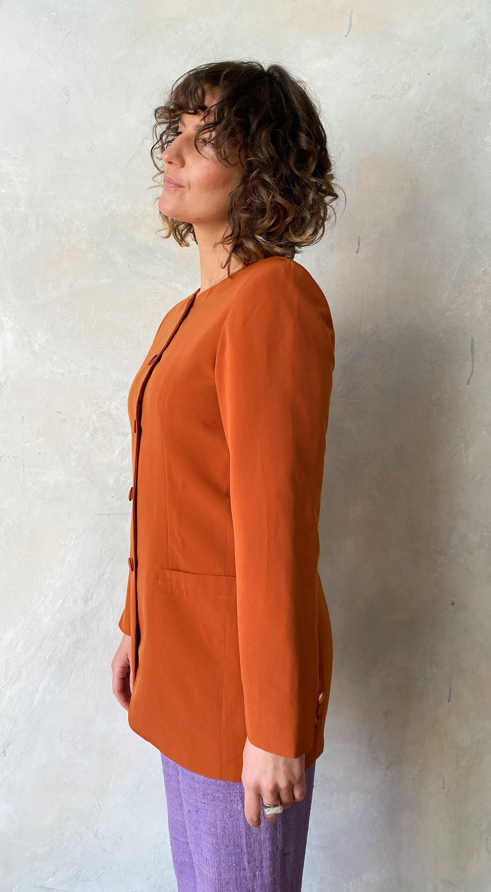 Orange 80s Vintage Blazer | Long Jacket | Trendy Blazer | Mod Blazer ...