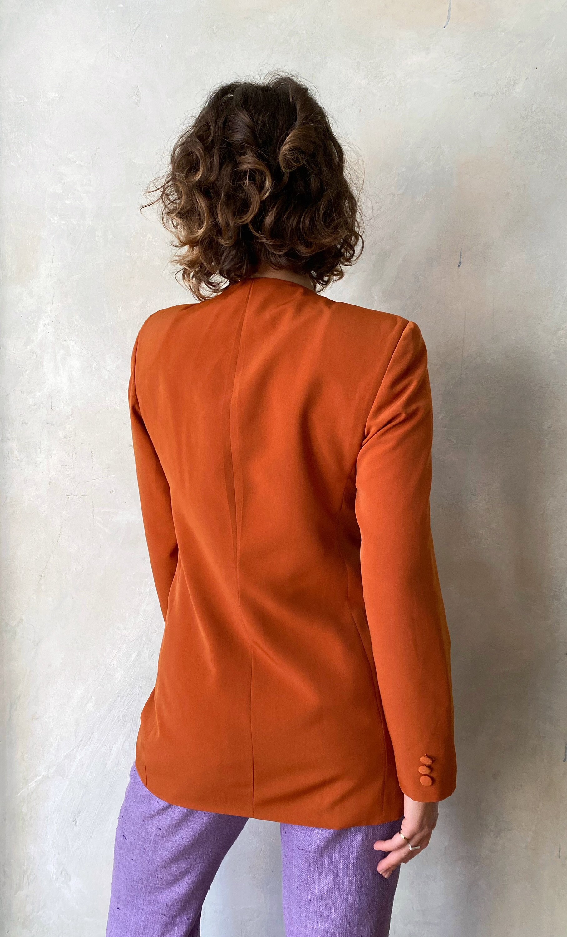 Orange 80s Vintage Blazer | Long Jacket | Trendy Blazer | Mod Blazer ...