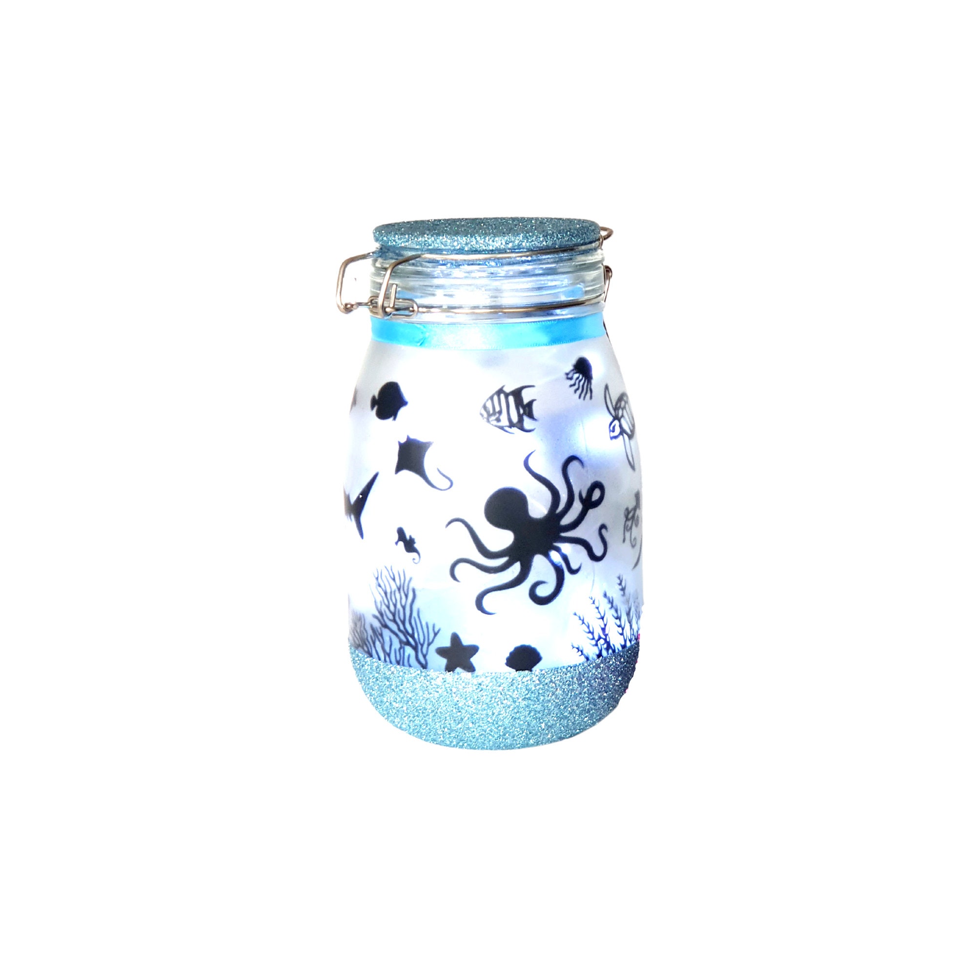Handmade Under the Sea Themed Light Jar Orca Whale and - Etsy