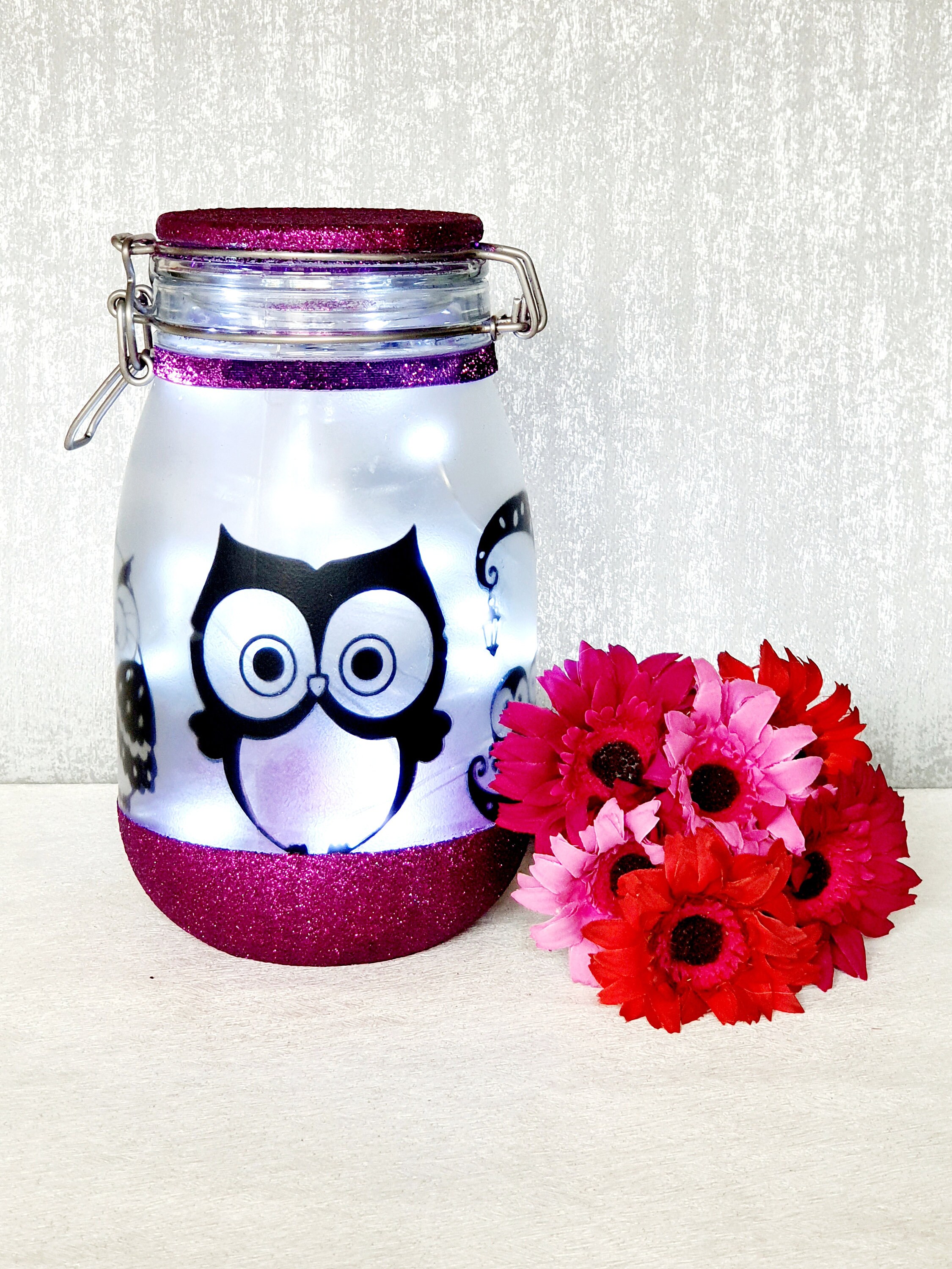 Owl Night Light Fairy Light up Jar Owl Lamp Owl Gift Owl - Etsy