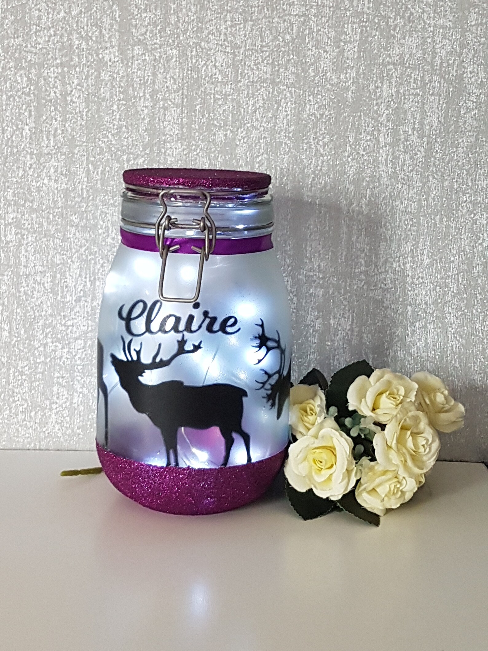 Stag Night Light Stag Giftfairy Light up Jar Stag Lamp | Etsy